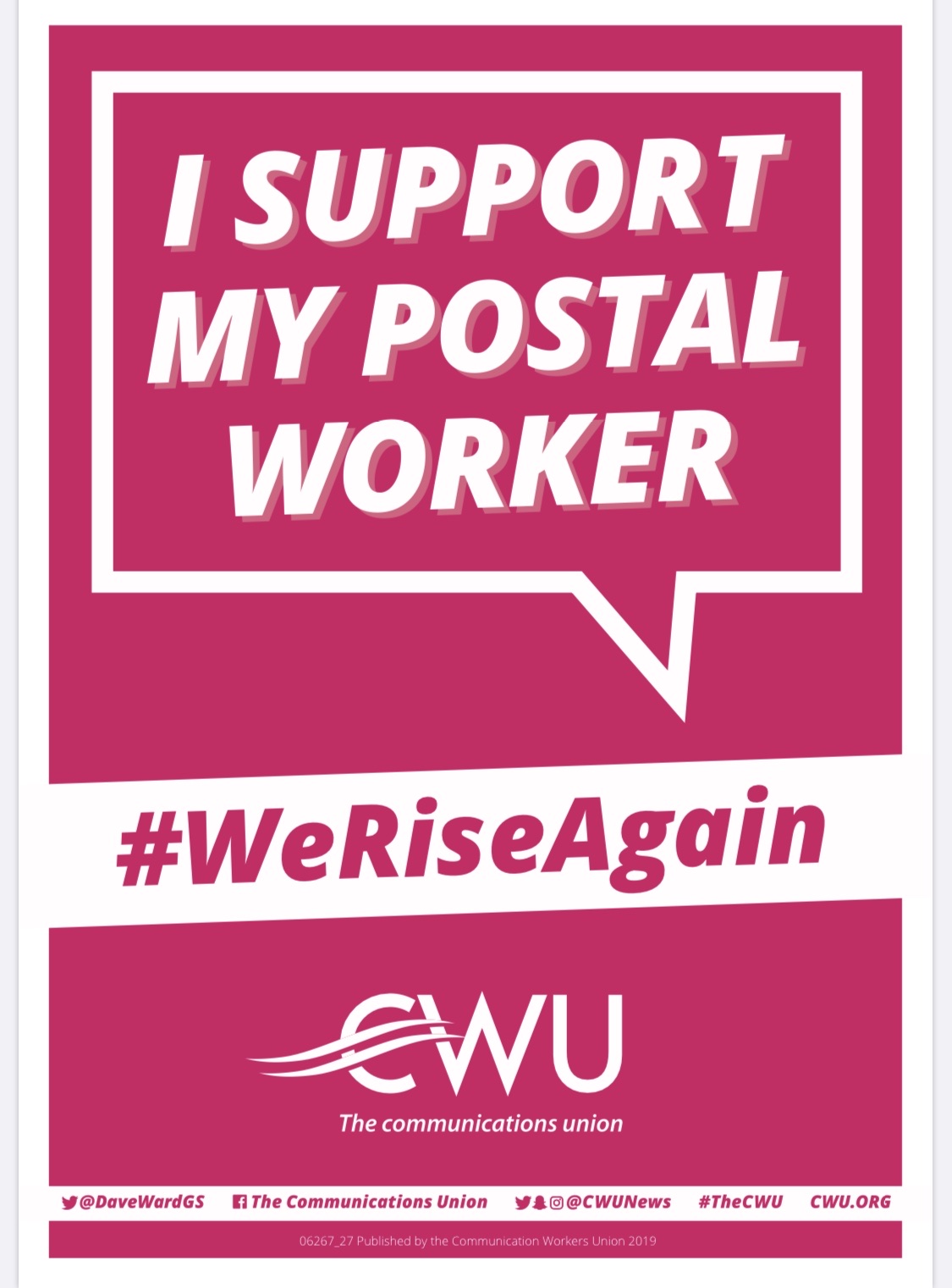I support my postal workers poster to download and display – CWU ...