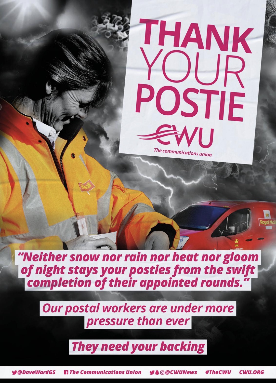 Thank your postie poster to show your support – CWU Eastern No5 Branch