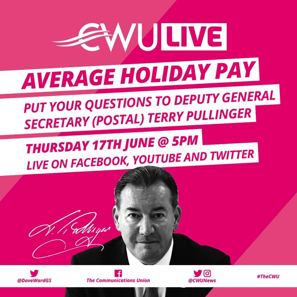 DGSP Terry Pullinger: Average holiday pay agreement – CWU Eastern No5 ...